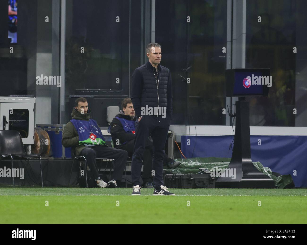 Milan, Italy. 11th Mar, 2025. Robin van Persie manager of Feyenoord ...