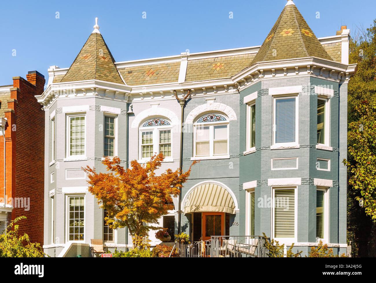 Victorian houses in The Fan District in Richmond, Virginia, USA Stock ...