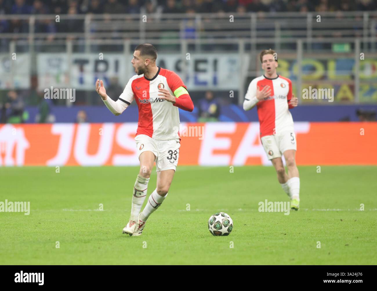 Milan, Italy. 11th Mar, 2025. Dávid Hancko of Feyenoord Rotterdam ...