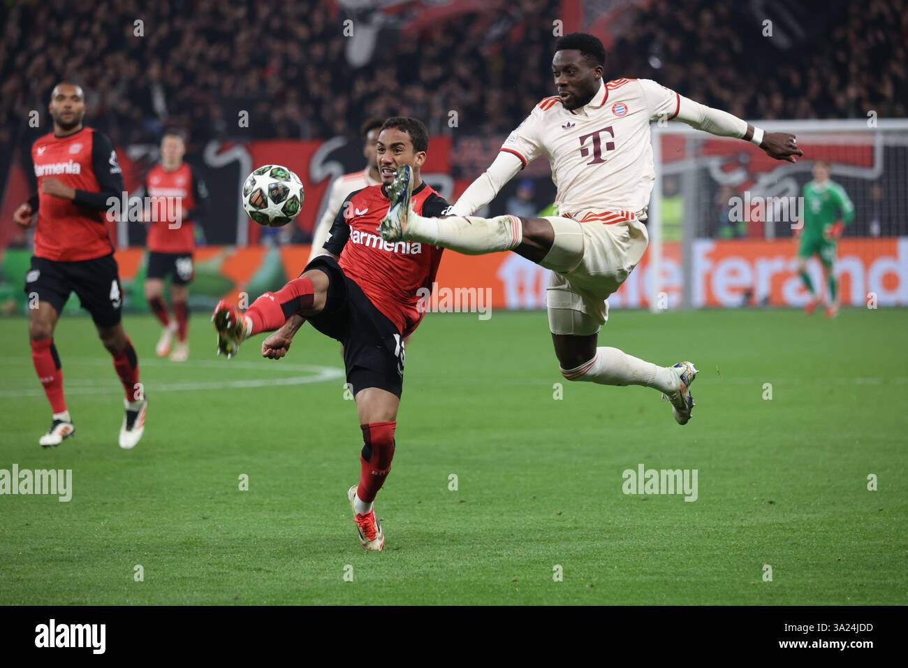 Arthur (Bayer, L) and Alphonso Davies (Bayern), Champions League, round ...