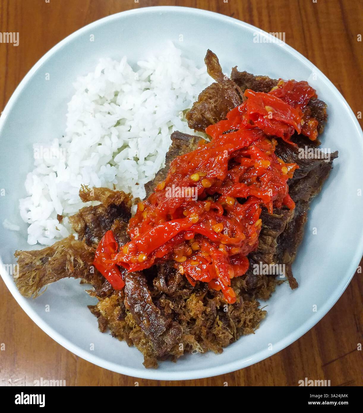 Dendeng balado is a traditional cuisine from west sumatera, indonesia ...