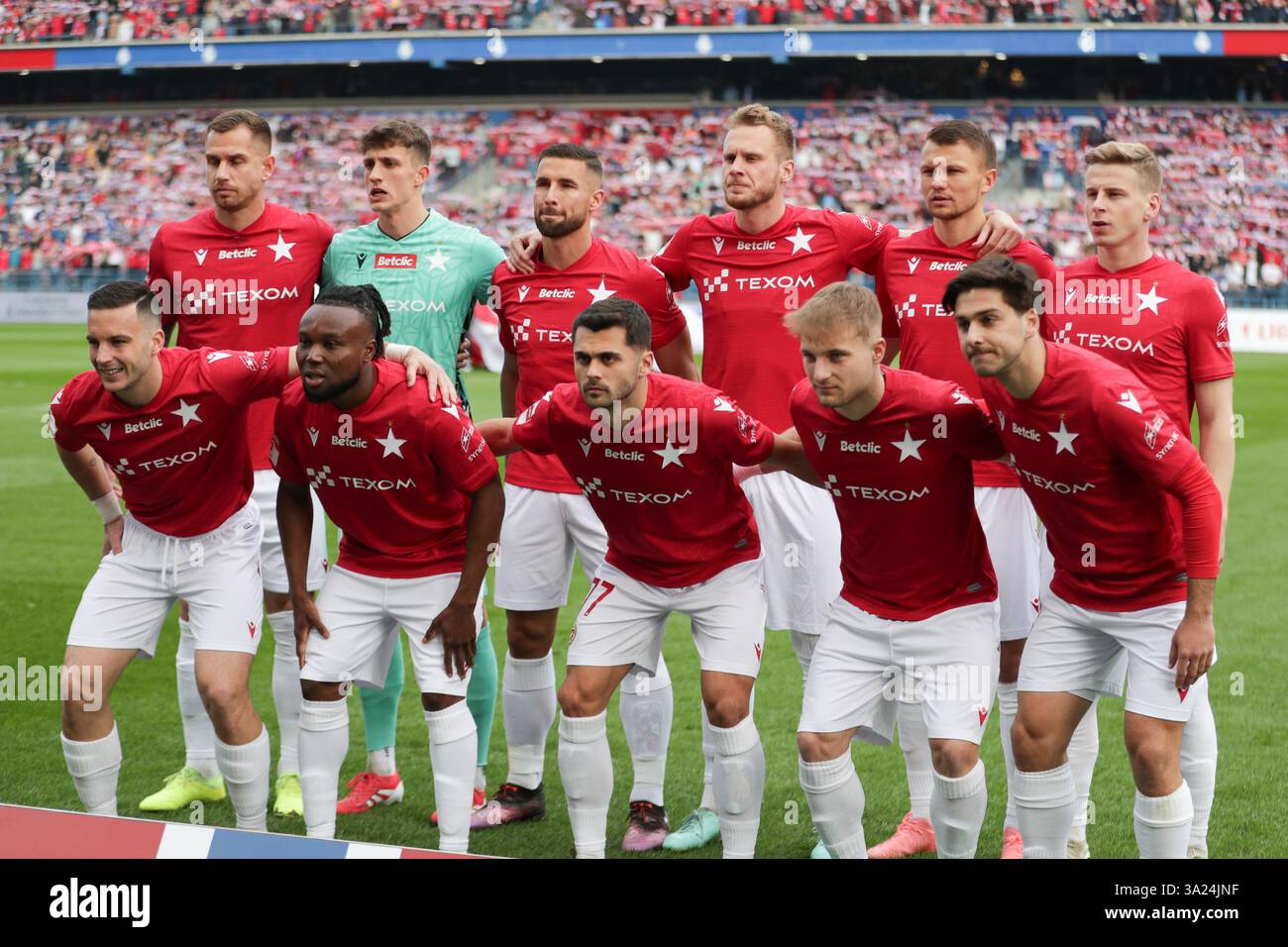 Team of Wisla Krakow seen during BETCLIC 1 POLISH LEAGUE 2024/2025 ...