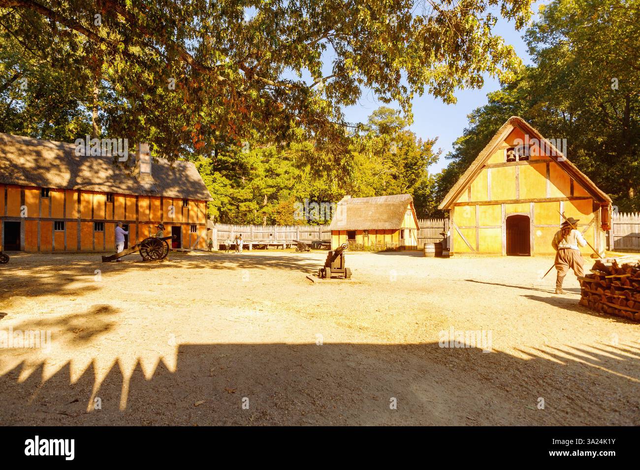 Living History in James Fort in the Jamestown Settlement open-air ...