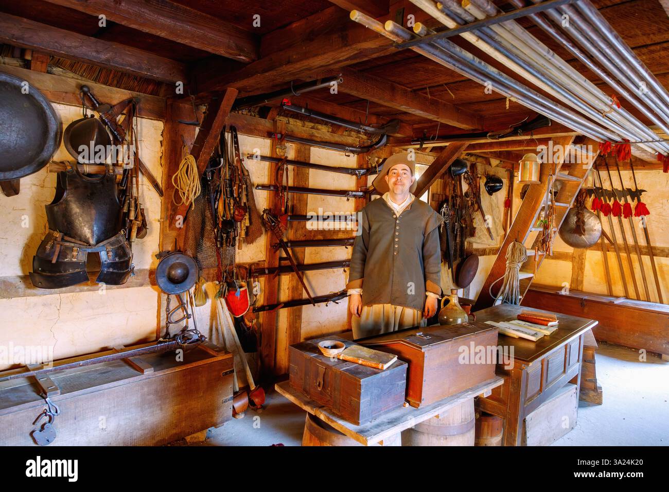 Living History in the Munition House at James Fort in the Jamestown ...
