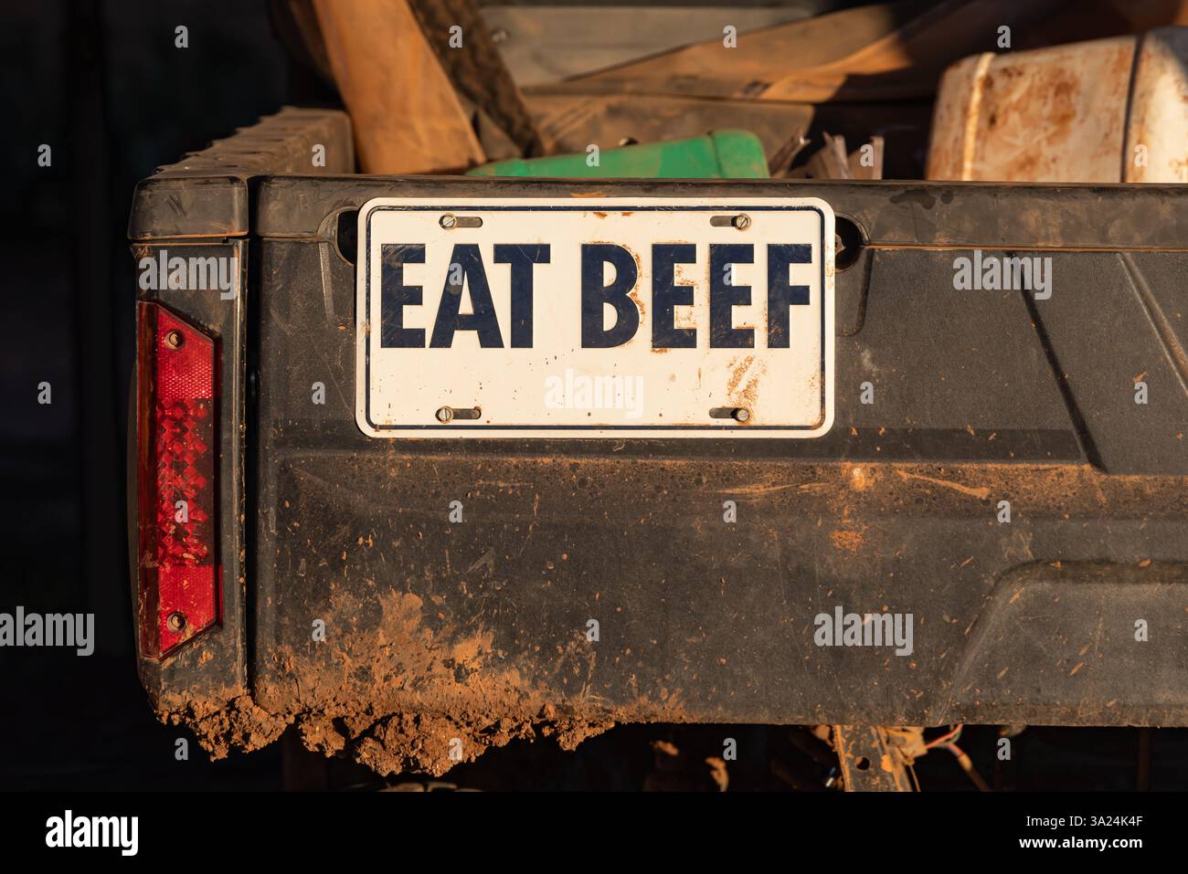 Turkey, Texas, United States. License plate saying, 'Eat Beef' on a ...