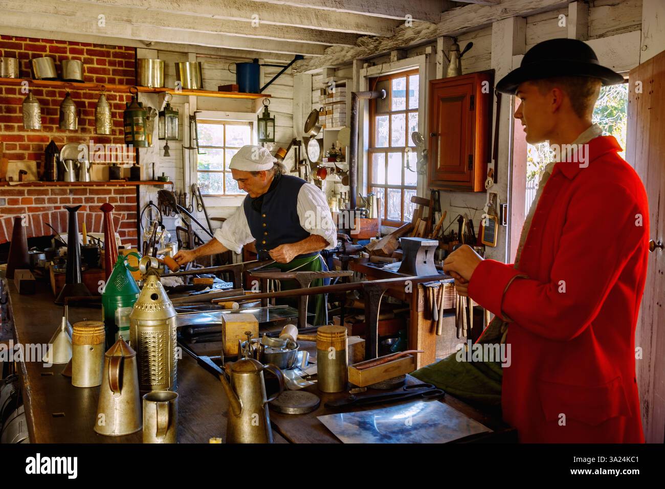 Tin Plate Worker (Tinnmacher) at the Living History Museum Colonial ...