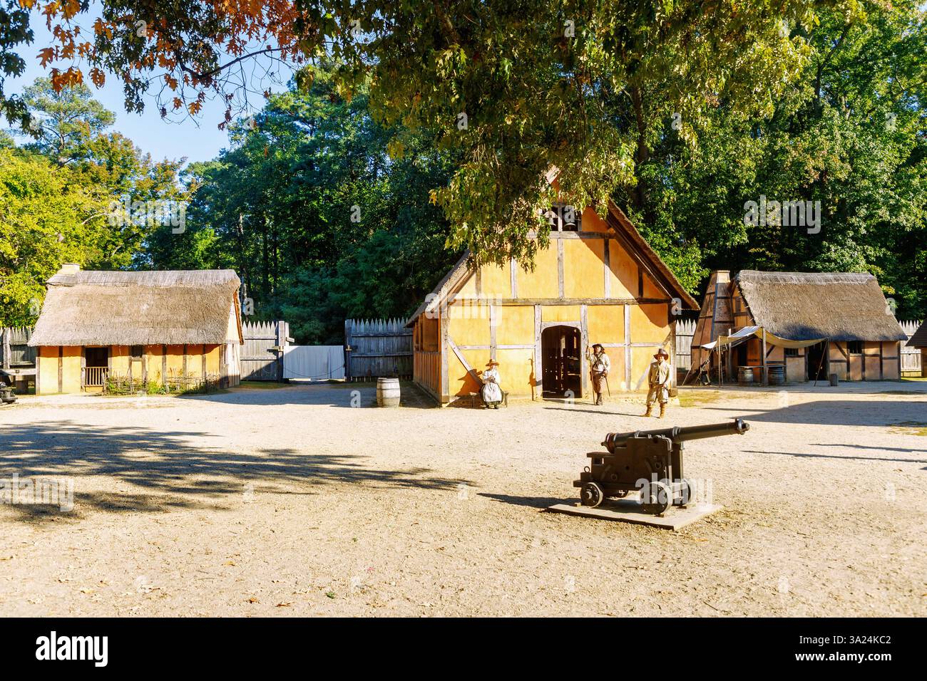 Living History in James Fort in the Jamestown Settlement open-air ...