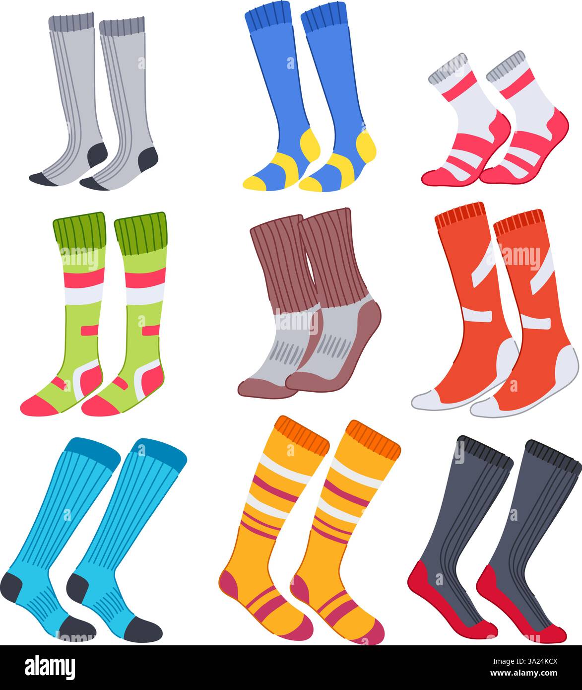 socks soccer set cartoon vector illustration Stock Vector Image & Art ...