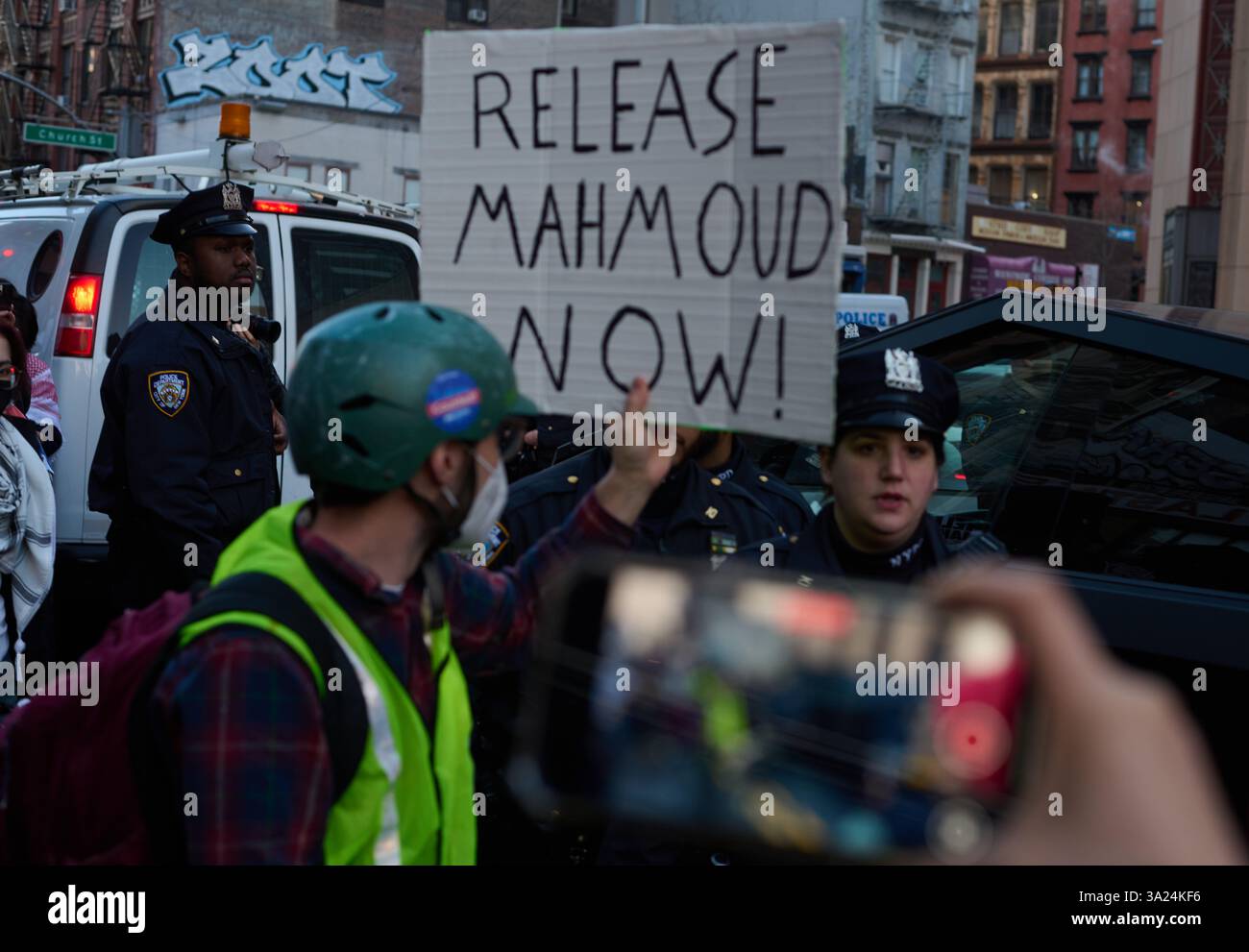 New York, New York, USA. 10th Mar, 2025. Protesters march from Foley ...
