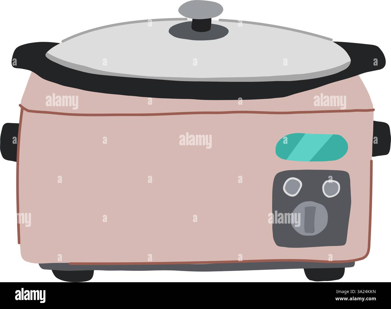 potatoes slow cooker cartoon vector illustration Stock Vector Image ...