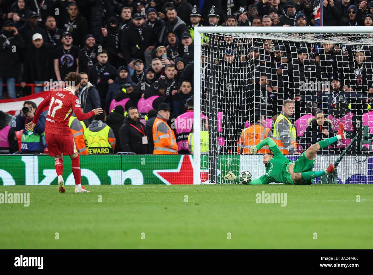 LIVERPOOL, UK - 11th Mar 2025: Gianluigi Donnarumma of PSG saves the ...