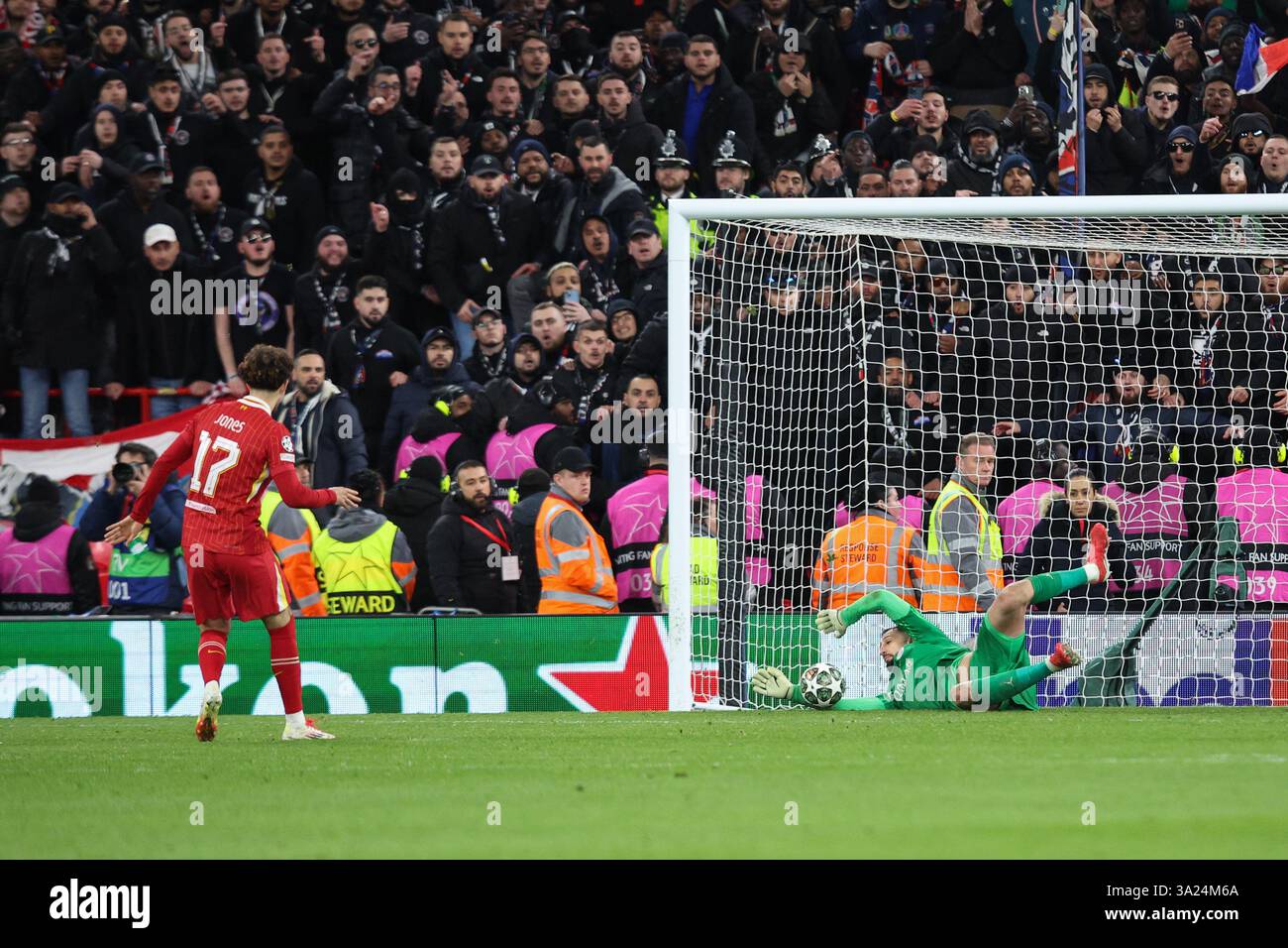 LIVERPOOL, UK - 11th Mar 2025: Gianluigi Donnarumma of PSG saves the ...