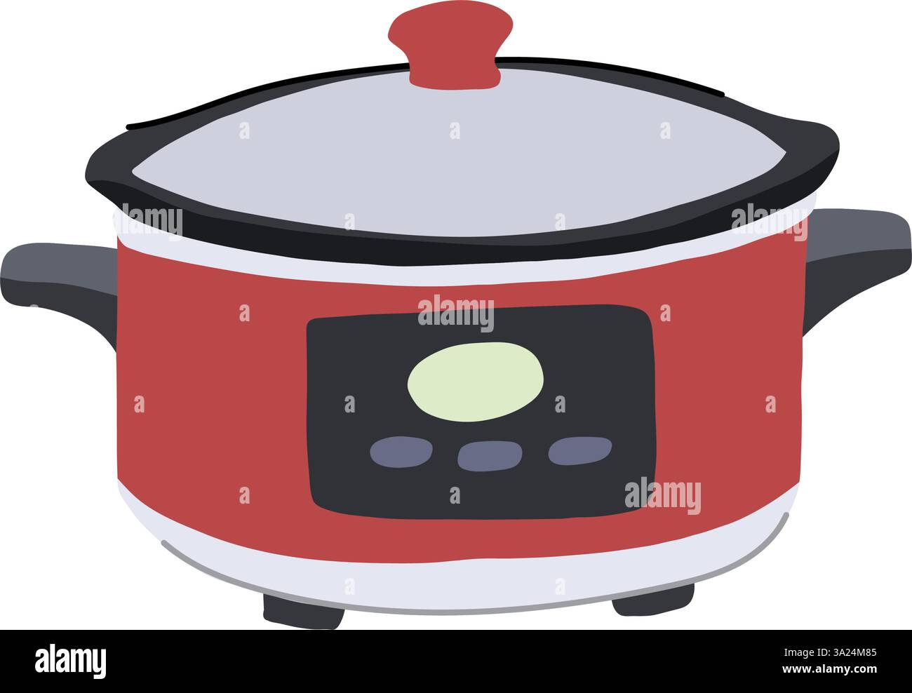 chicken slow cooker cartoon vector illustration Stock Vector Image ...