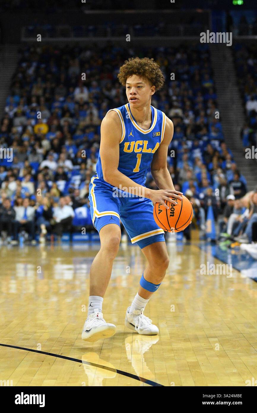LOS ANGELES, CA - MARCH 08: UCLA Bruins guard Trent Perry (1) looks to ...