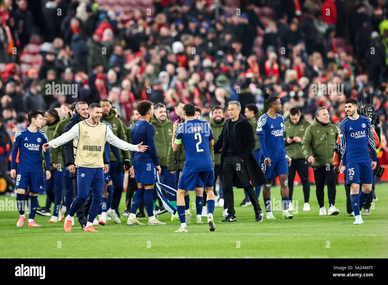 Paris Saint-Germain players and staff celebrate after the teams victory ...