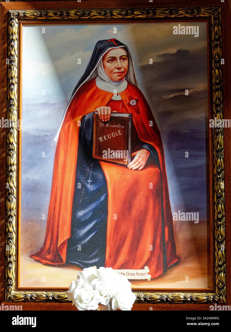 Naples, ITALY - 10-24-2024: Painting of Venerable Maria Pia della Croce ...