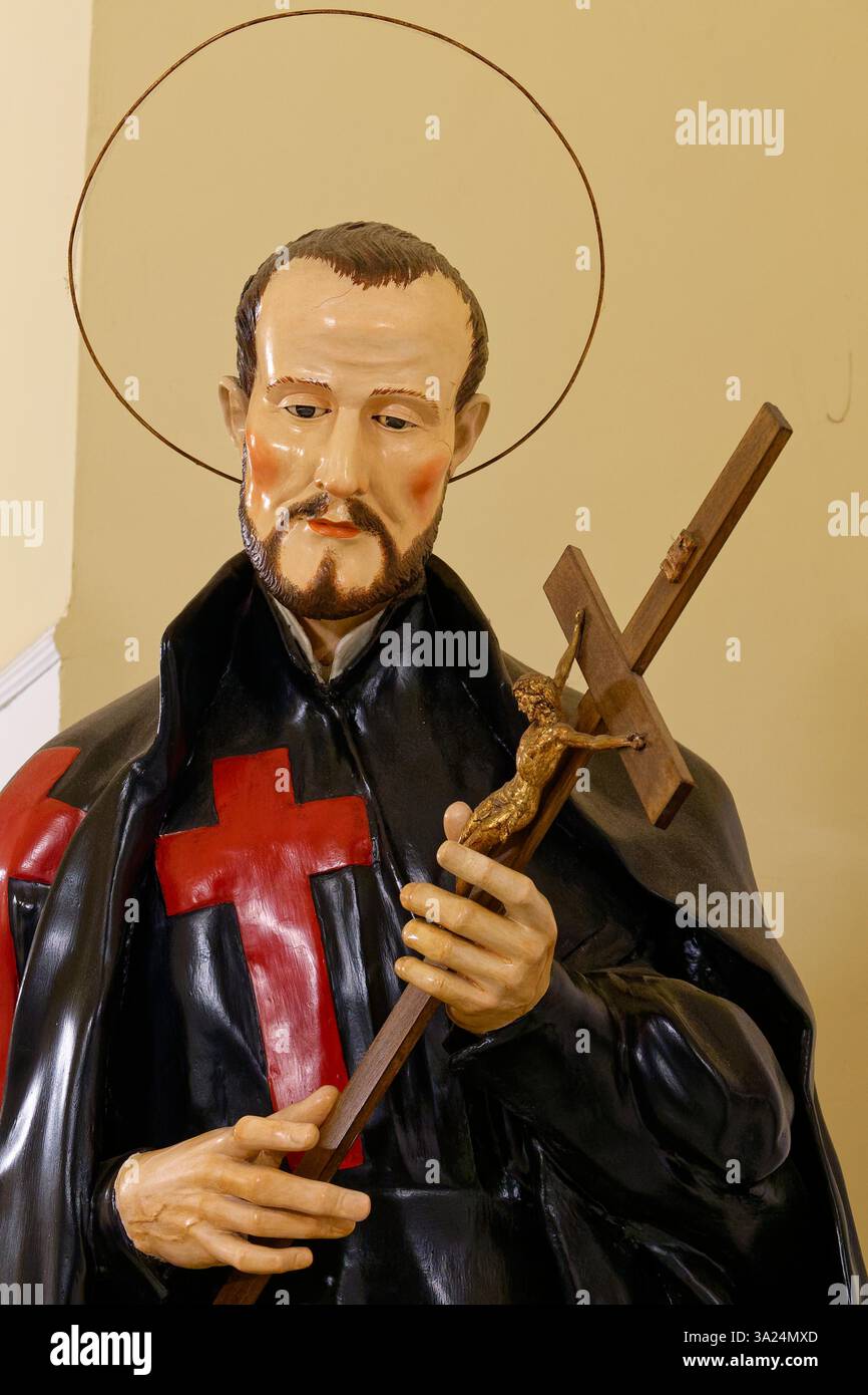 Naples, ITALY - 10-24-2024: Statue of Saint Camillus de Lellis or Saint ...