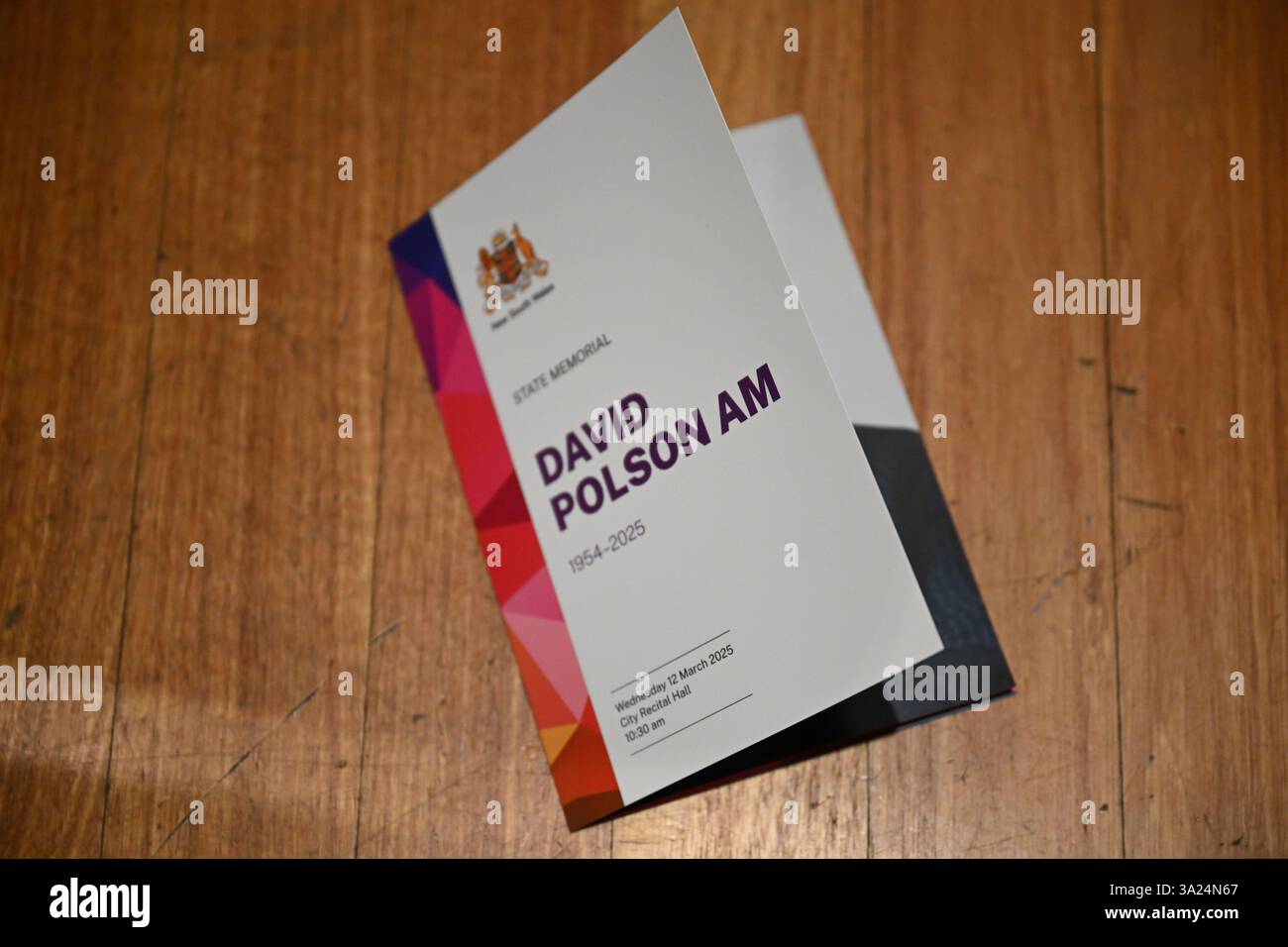 Sydney, Australia. 12th Mar, 2025. The order of service booklet during ...