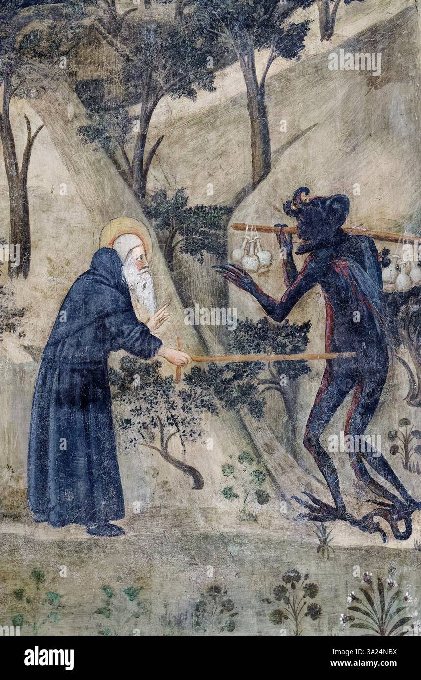 Naples, ITALY - 10-25-2024: Fresco (Fresco (15th century) showing the ...