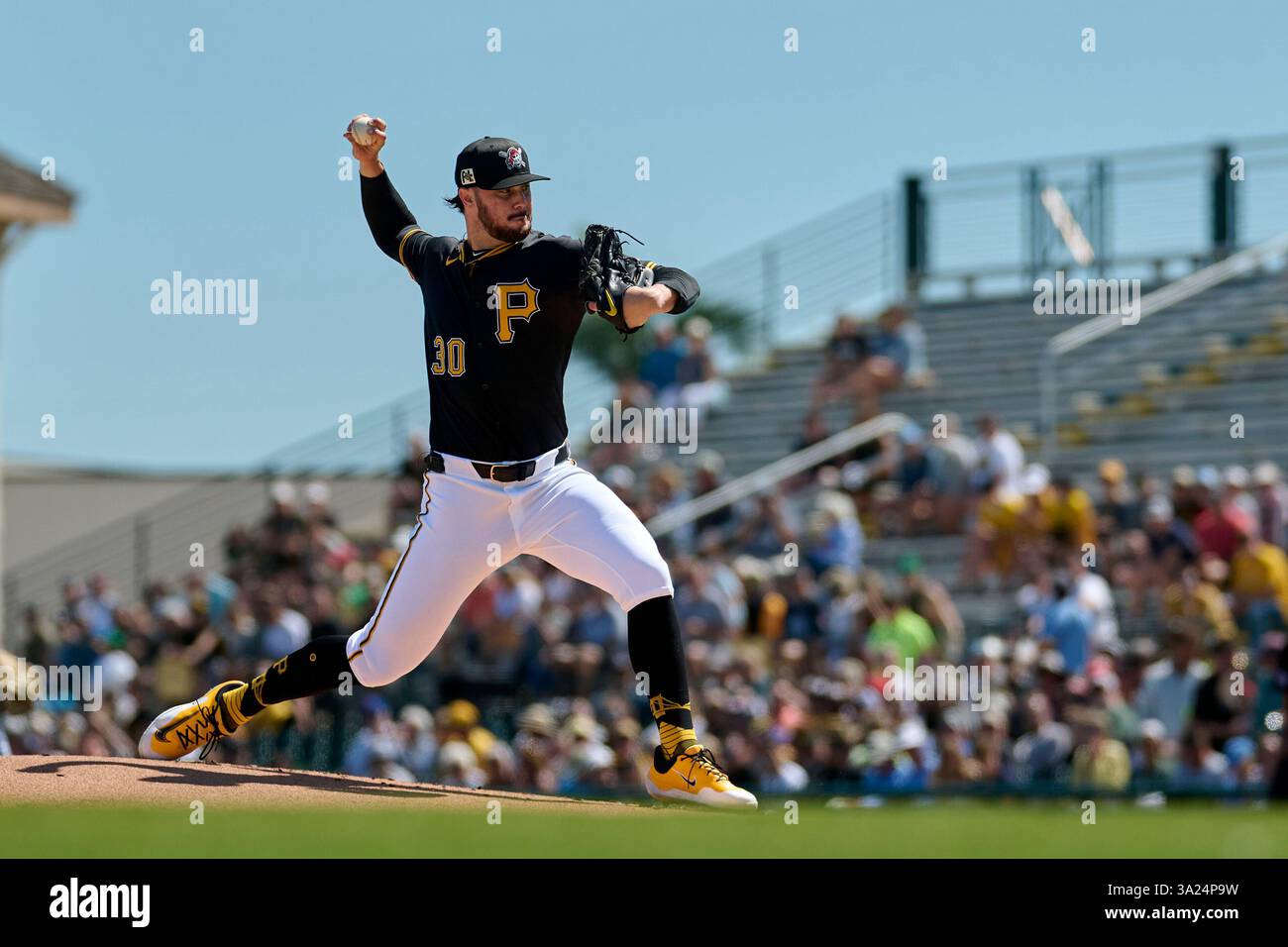 Pittsburgh Pirates pitcher Paul Skenes (30) delivers a pitch during an ...
