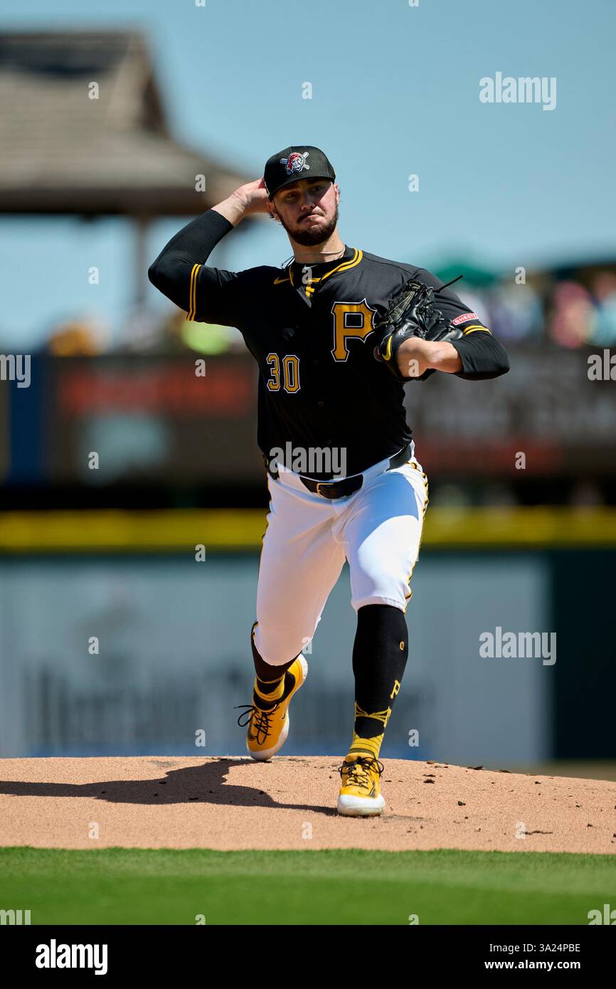 Pittsburgh Pirates pitcher Paul Skenes (30) delivers a pitch during an ...