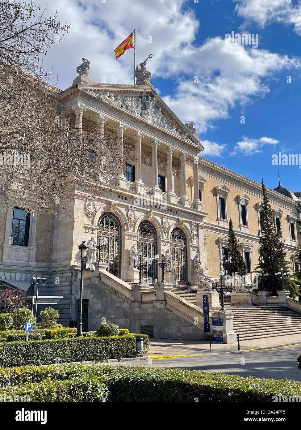 A grand historic library with intricate architectural details in Spain ...