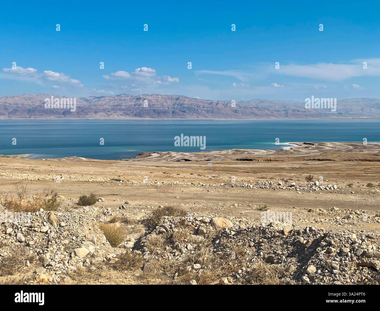 The Dead Sea, a unique saltwater lake between Israel and Jordan, known ...