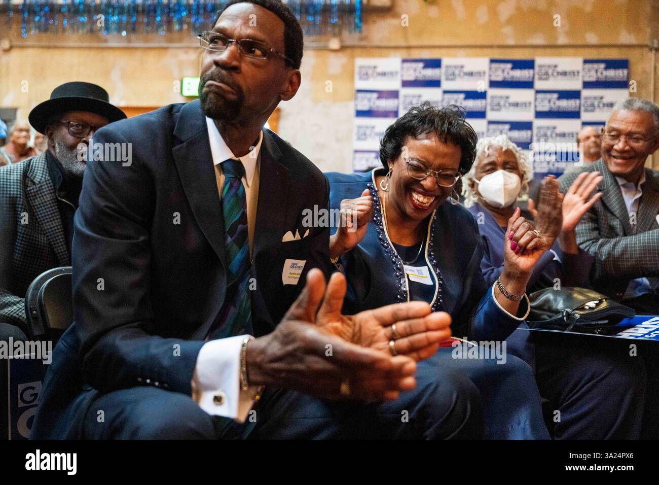 Garlin Gilchrist, left, and Yvonne Posey-Gilchrist, right, the parents of Michigan Lt. Gov ...