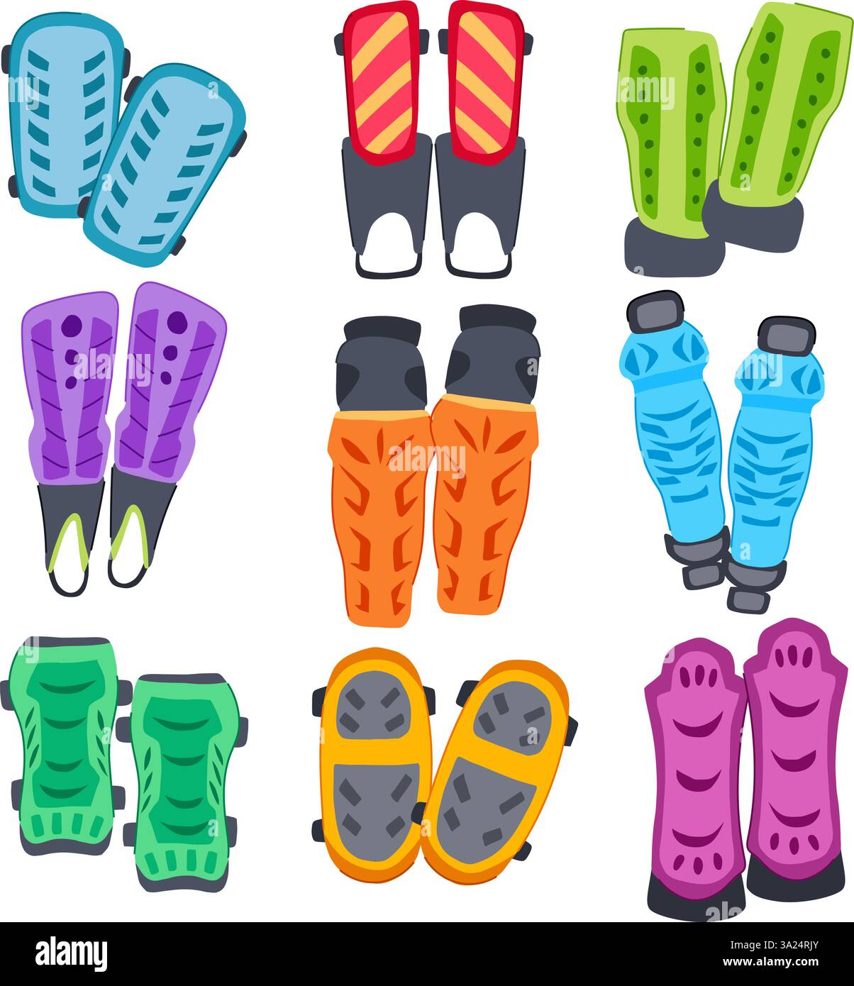 shin guards set cartoon vector illustration Stock Vector Image & Art ...