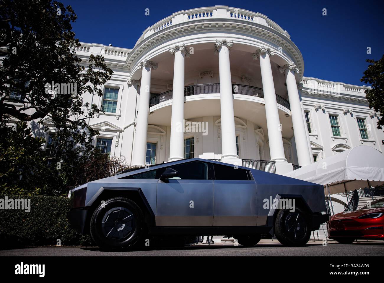 Washington, United States. 11th Mar, 2025. A Tesla Cybertruck is parked ...