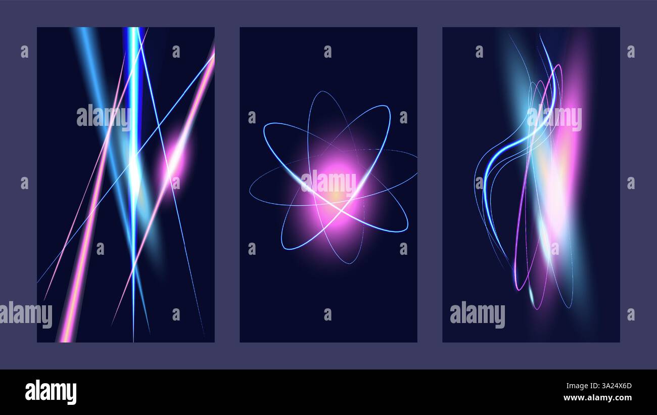 Motion lighting effects. Speed light set poster. Abstract light trails ...