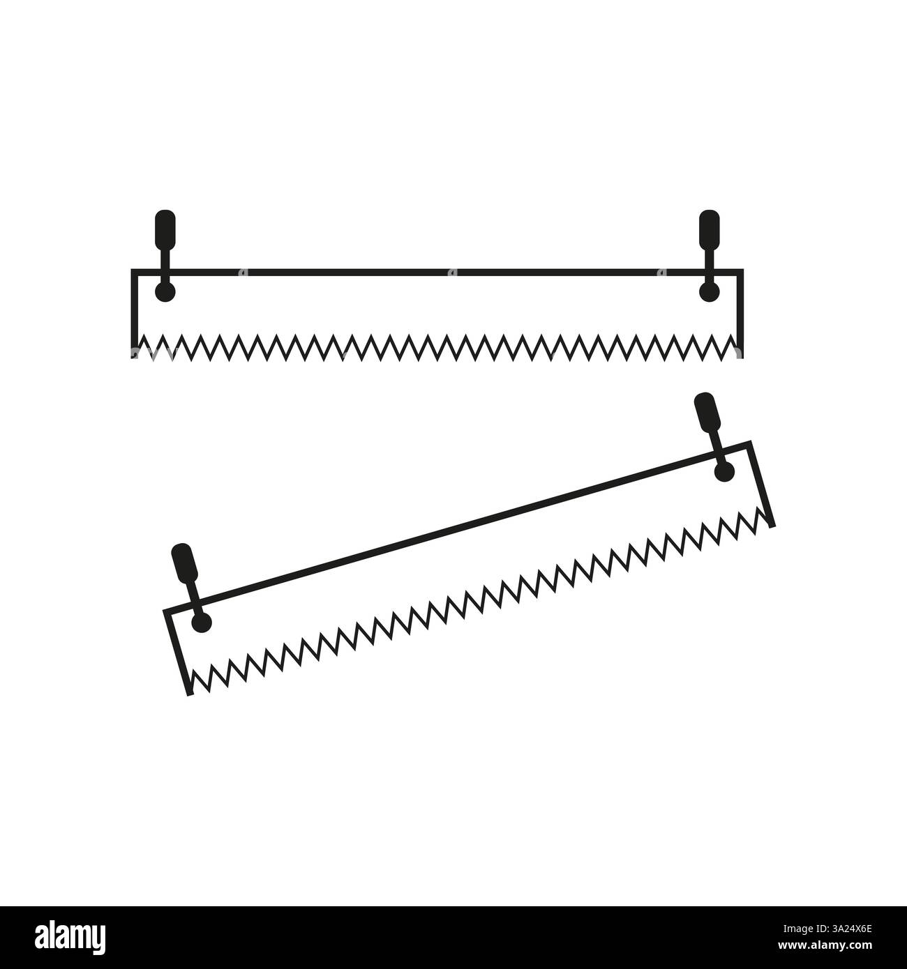 Saw blade icons. Black vector symbols. Zigzag line shapes. White ...