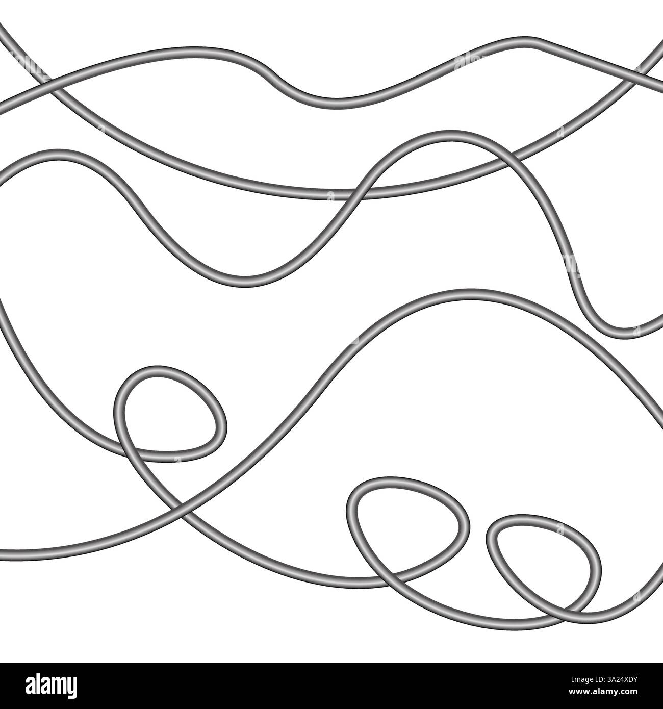 Abstract wavy lines. Gray rope like design. Looping vector shapes. White background Stock Vector ...