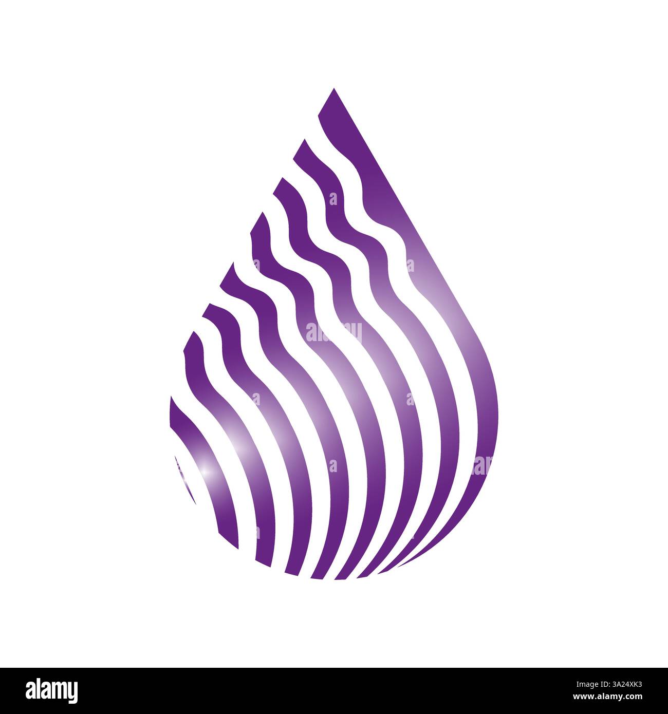 Purple drop icon. Wavy liquid shape. Gradient fluid design. Abstract ...