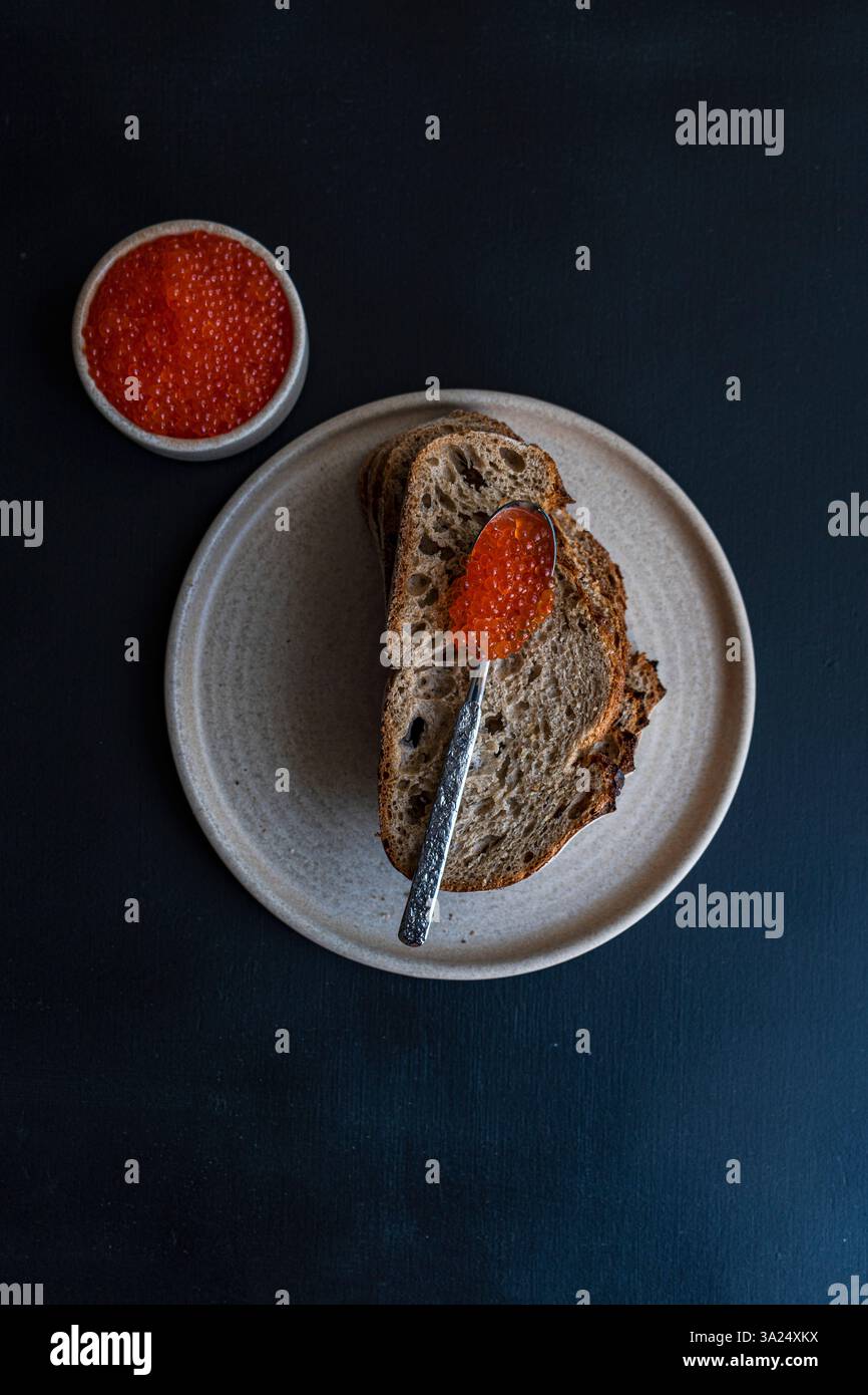 Wholegrain bread on blue hi-res stock photography and images - Alamy