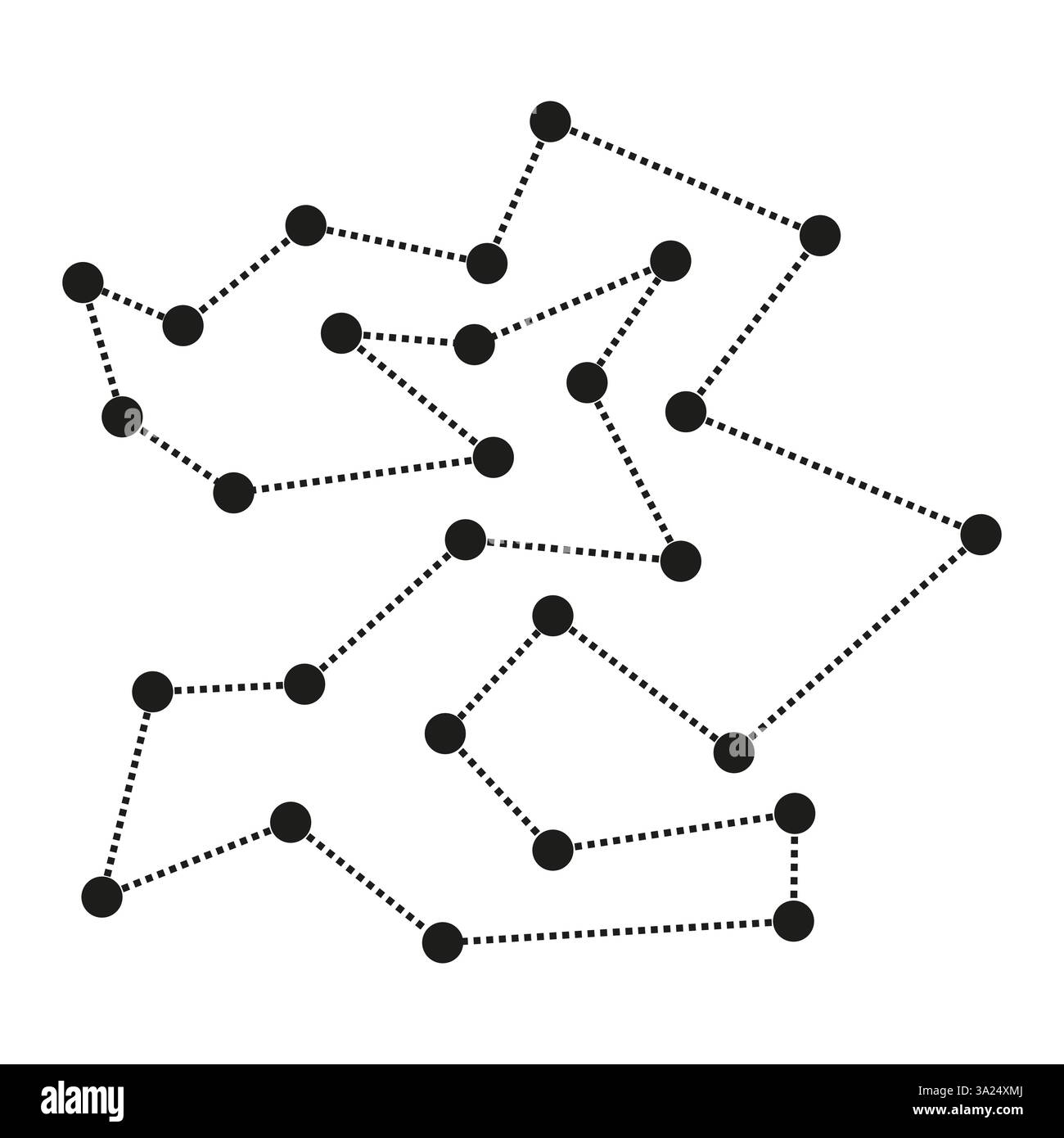 Star chart icons. Black vector symbols. Dotted line shapes. White ...