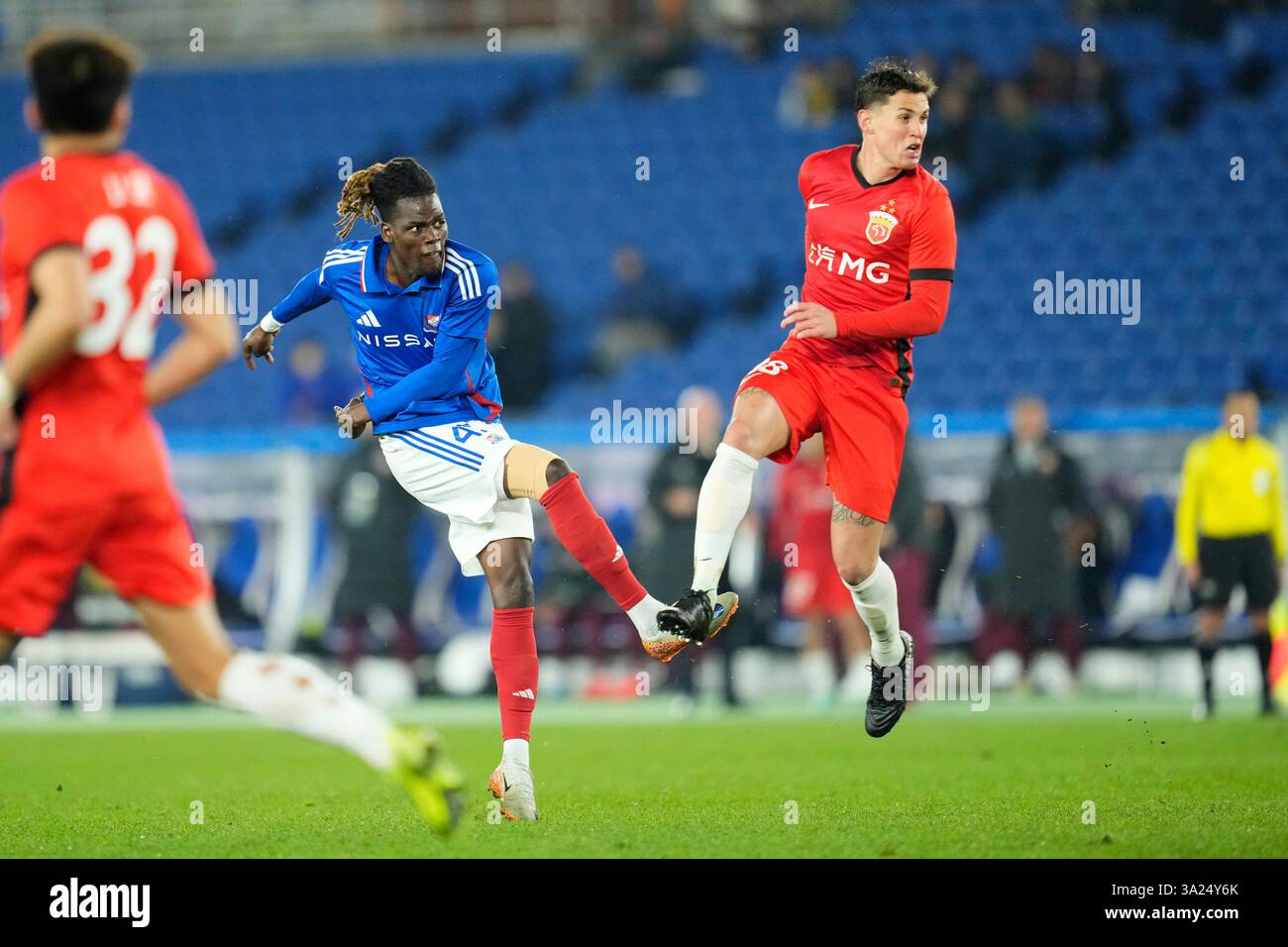 Kanagawa, Japan. 11th Mar, 2025. (L-R) Jean Claude (F. Marinos), Mateus ...