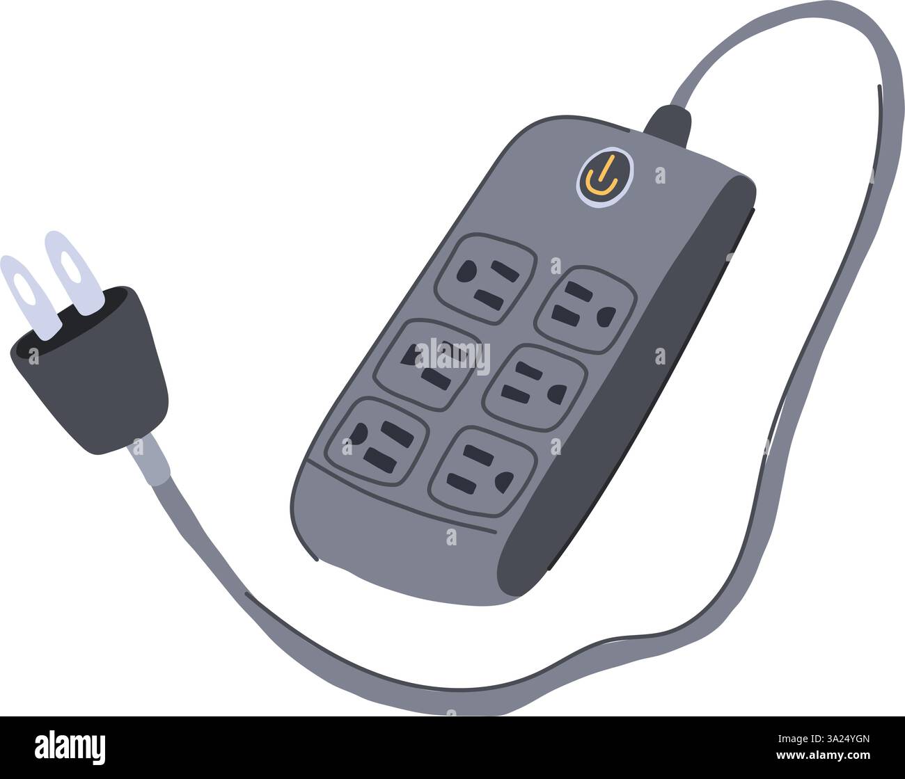 usb power strip smart cartoon vector illustration Stock Vector Image ...