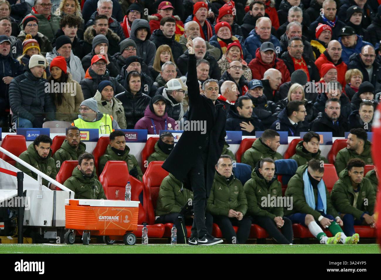 Liverpool, UK. 11th Mar, 2025. Luis Enrique, the Paris Saint-Germain ...
