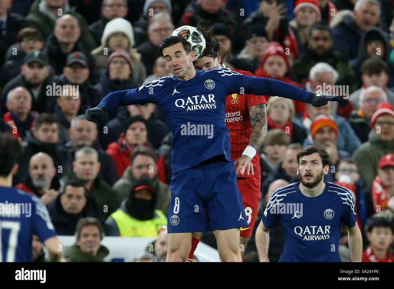 Liverpool, UK. 11th Mar, 2025. Fabian Ruiz of Paris Saint-Germain and ...