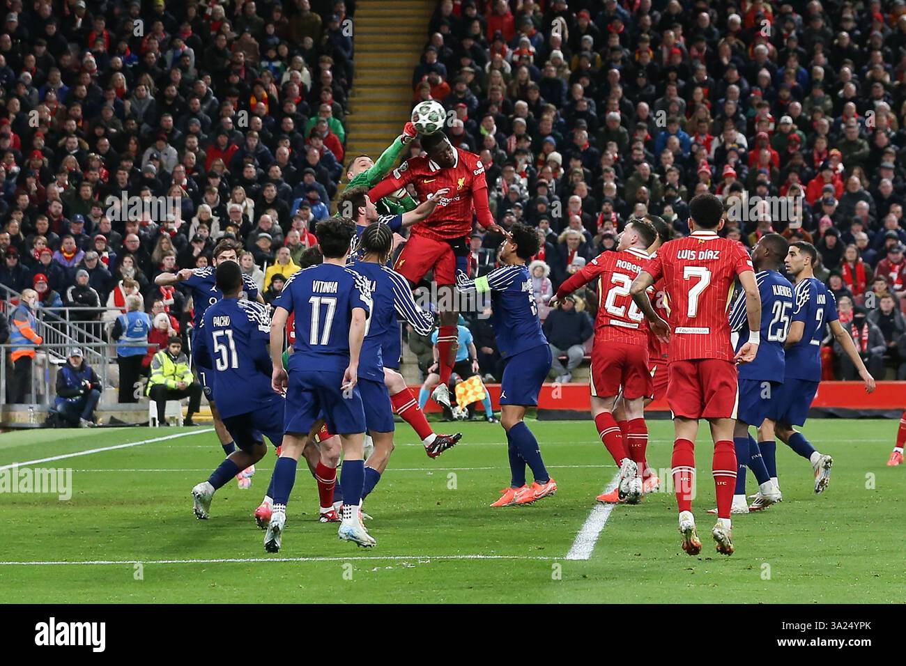 Liverpool, UK. 11th Mar, 2025. Gianluigi Donnarumma, the Paris Saint ...