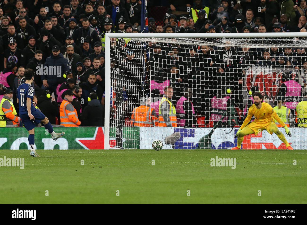 Vitinha of Paris Saint-Germain scores his teams 1st penalty in penalty ...