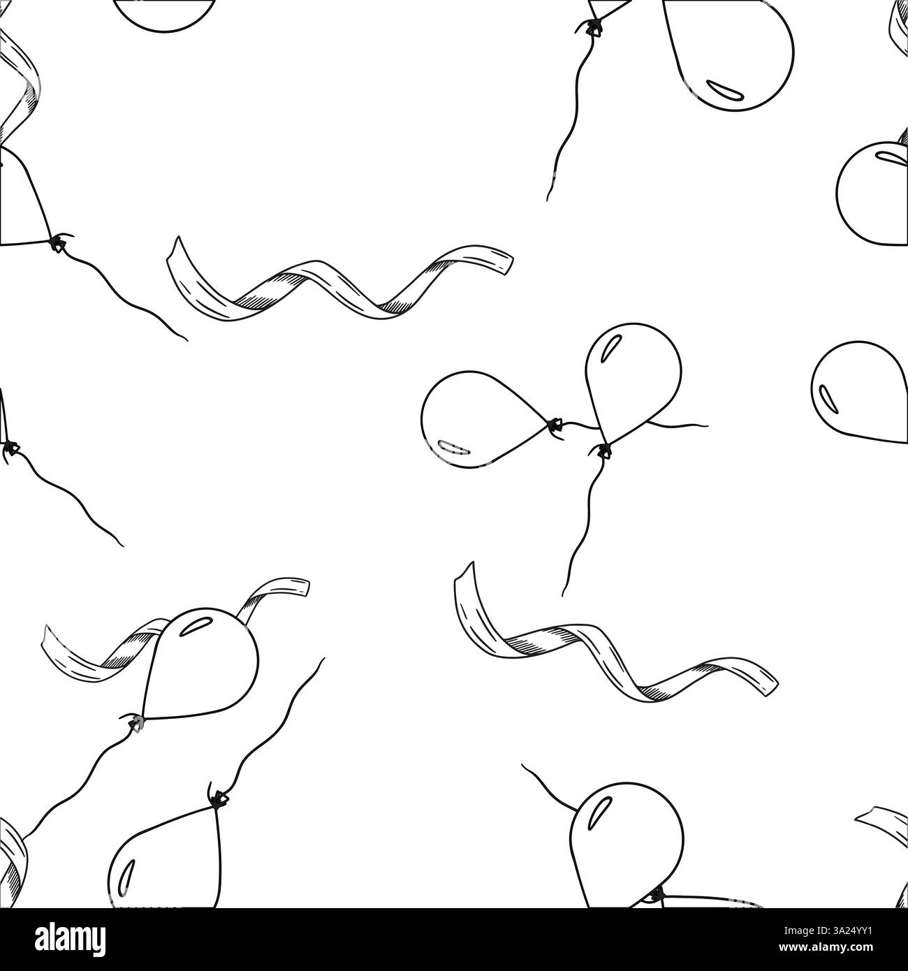 A whimsical and cheerful pattern featuring colorful balloons and ...