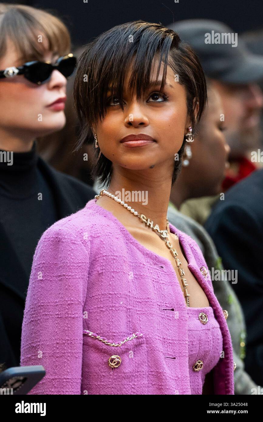 Tyla attends the Chanel Fall/Winter 2025-2026 Womenswear collection ...