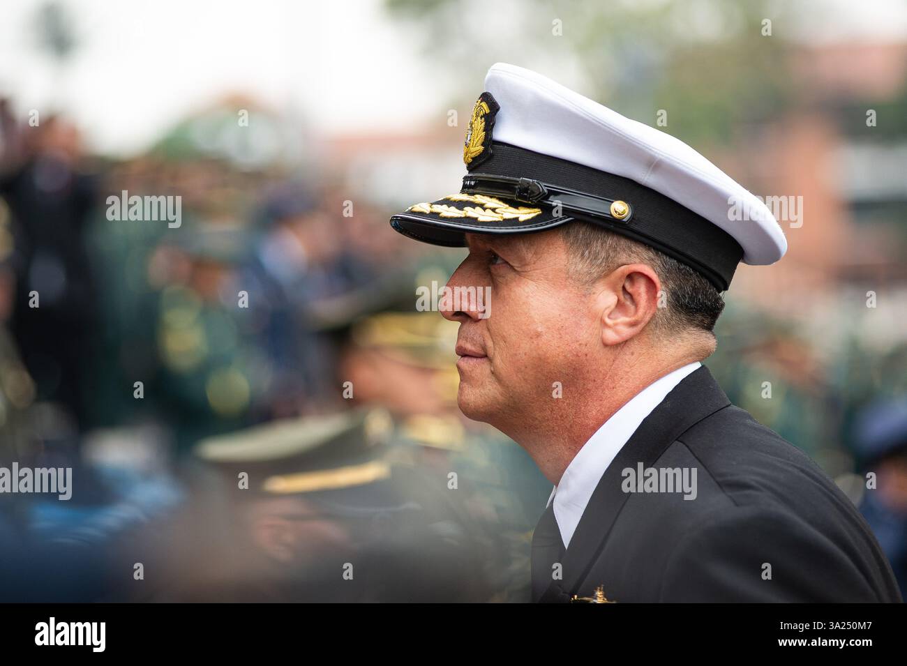 Colombia's military forces commander Admiral Francisco Cubides takes ...