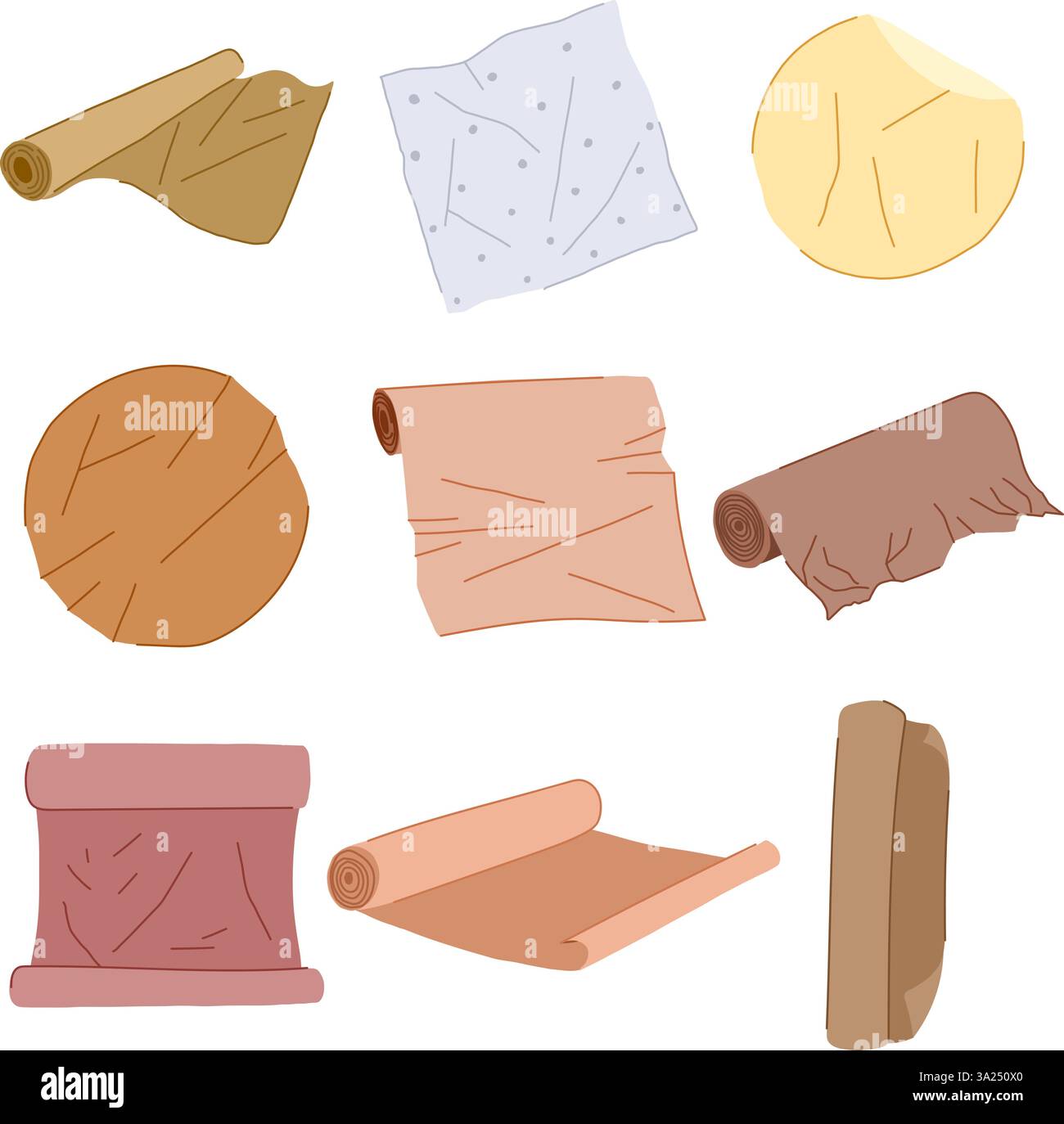 parchment paper set cartoon vector illustration Stock Vector Image ...