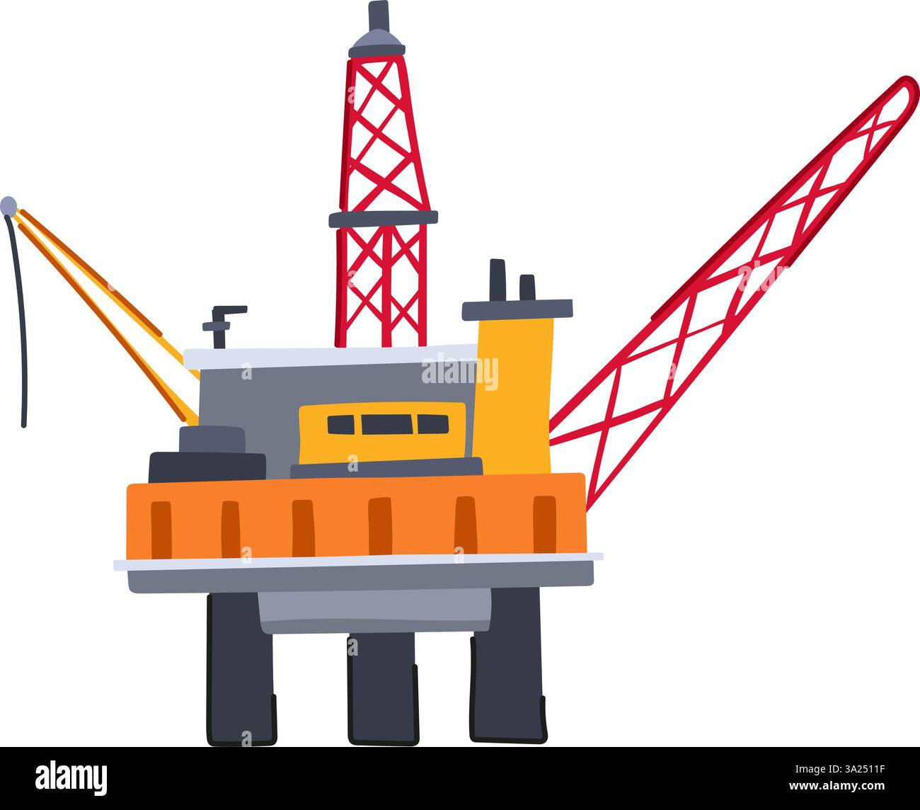 well oil rig cartoon vector illustration Stock Vector Image & Art - Alamy