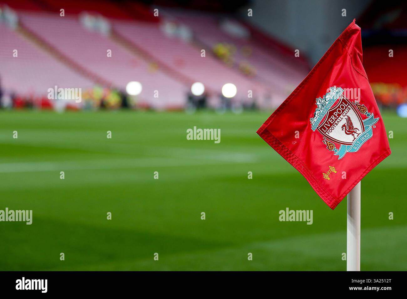 General view of the corner flag inside the stadium. UEFA Champions ...