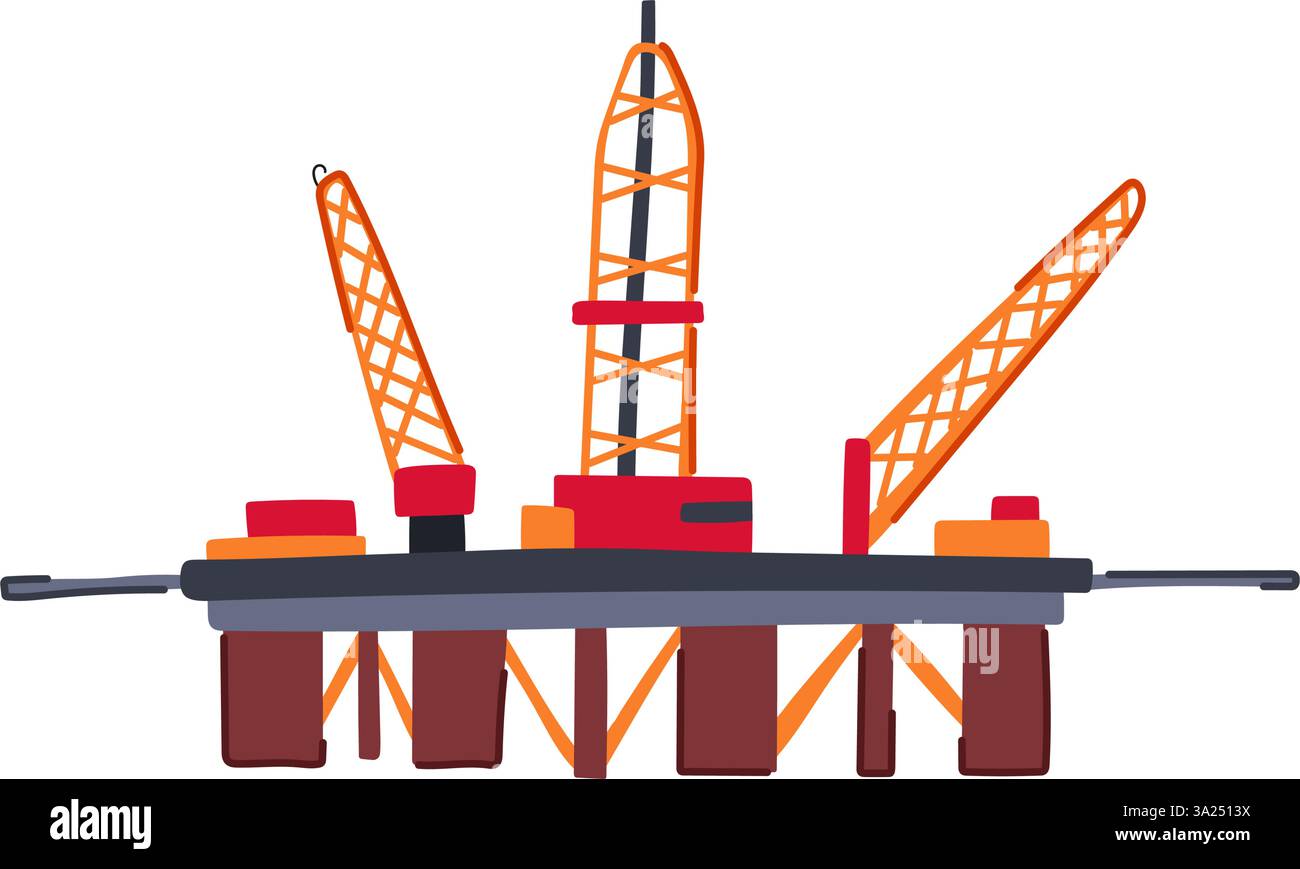 derrick oil rig cartoon vector illustration Stock Vector Image & Art ...