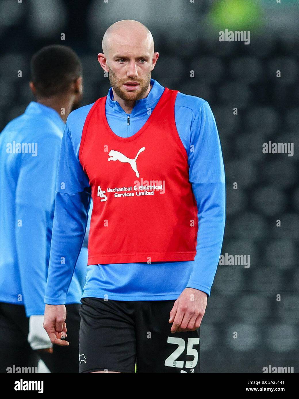 #25, Matt Clarke of Derby County at warm up during the Sky Bet ...